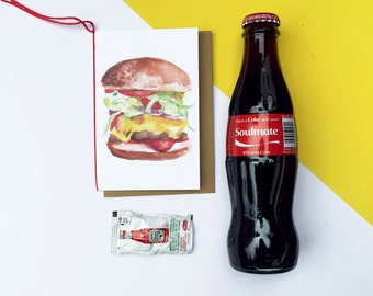 Hamburger card | Etsy