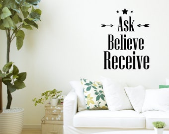 Ask believe receive | Etsy