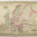 Old World Europe Map 1867 Johnson Map Europe Vintage Decor