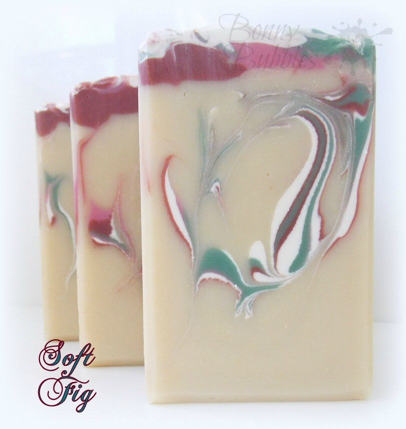 SOFT FIG Soap with cream yogurt and silk handmade by BonnyBubbles