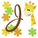 Giraffe Zoo Safari Machine Embroidery Monogram Font Set
