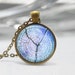 Tree Ring Necklace Blue Tree Jewelry Nature Art Pendant in