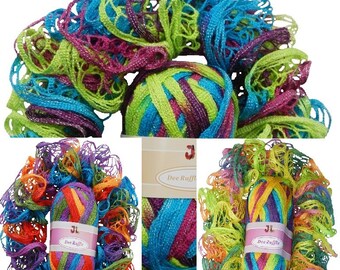 100g Fabric Chiffon Ruffle yarn Red Flowers 1011 by JuliaLCraft