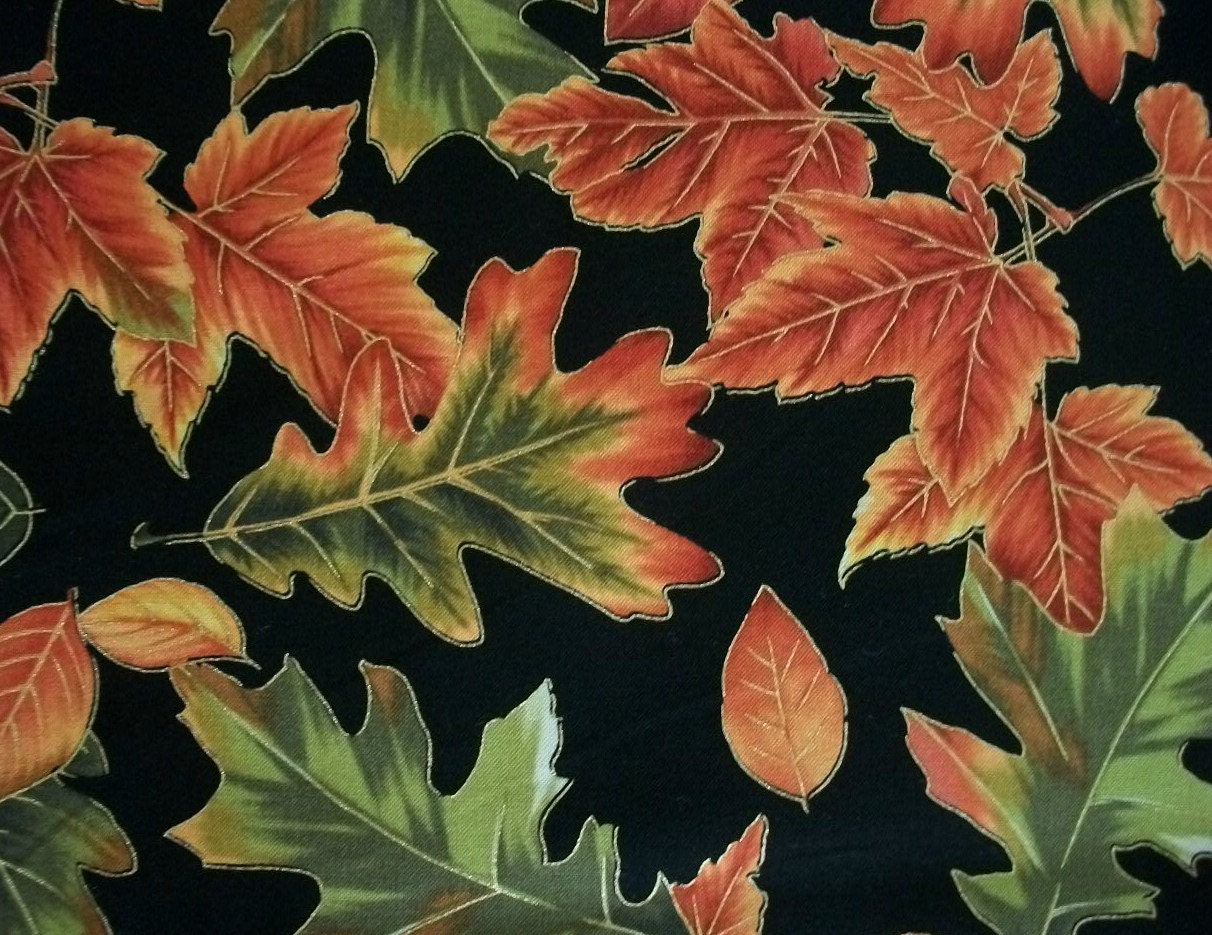 Fall Leaves Fabric By The Yard Quilting Sewing Fall Tapestry