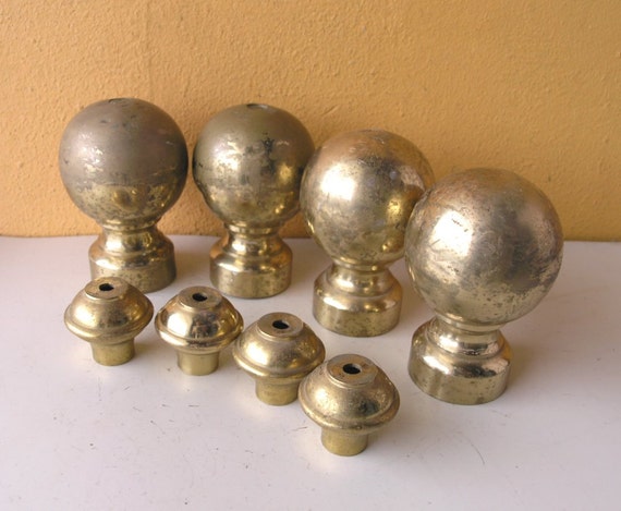 Curtain Rod Finials Solid Brass Knobs Curtain Hardware