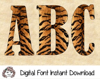 Tiger font | Etsy