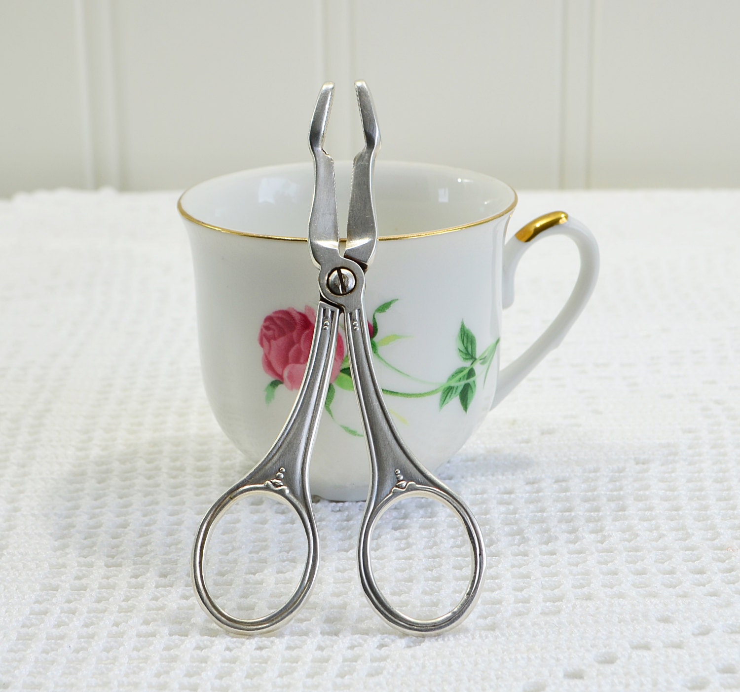 Sugar and candy snips, vintage serving tongs , silver plate server ...