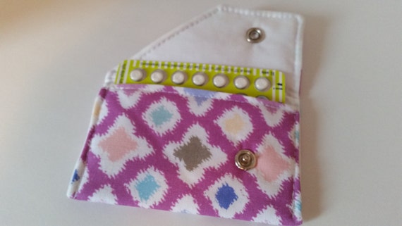 Birth Control Case with Snap Corlosure Purple and colors