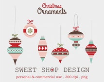 SALE - Christmas Ornaments Clipart, Christmas Clipart, Holiday Clipart ...