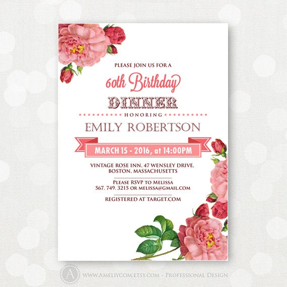 Birthday Dinner Invitations Printable Birthday Dinner Invite