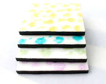 resin tile coasters set of 4 handpainted coasters painted