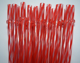 9 Green & Clear Swirly Straws Reusable Clear Straws by zivacal99