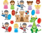 Items similar to INSTANT DOWNLOAD. Knight,princess and dragon CK_87 ...