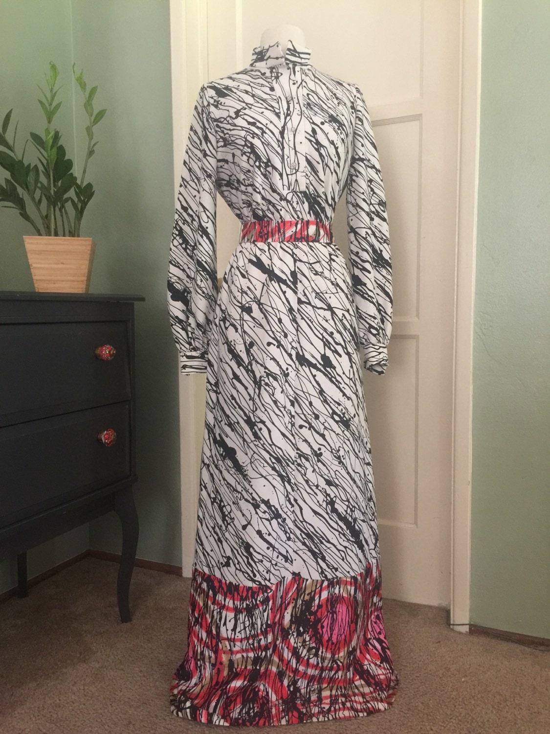 RARE PAT SANDLER Vintage 60s Abstract Jackson Pollock Style Floor Sweep ...