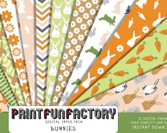 Items similar to Easter Bunny Digital Clip Art - 9 cute bunnies on Etsy
