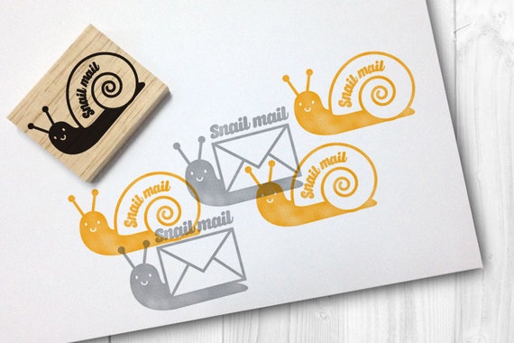 snail mail rubber stamp FREE SHIPPING WORLDWIDE