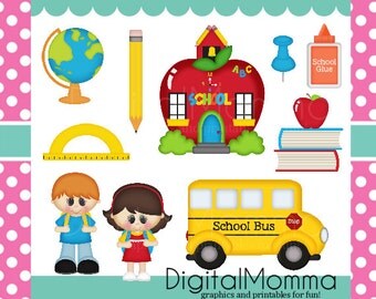 Items similar to Back-to-School clipart, School clipart, Educational ...