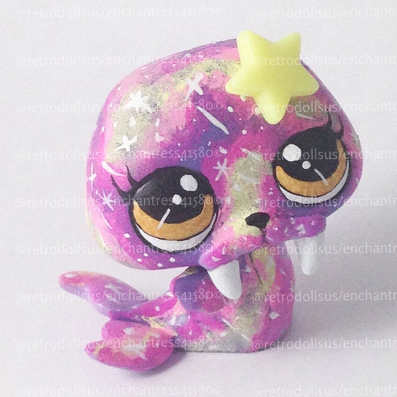 Custom Littlest Pet Shop Toy pastel Galaxy Walrus LPS
