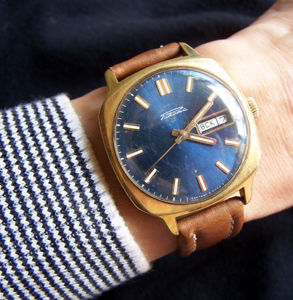 Soviet Watch Raketa Automatic. Gold Plated AU 10. Rocket Russian Men’s ...