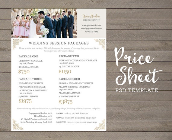 Wedding Photography Package Pricing - Photographer Price List - Wedding ...