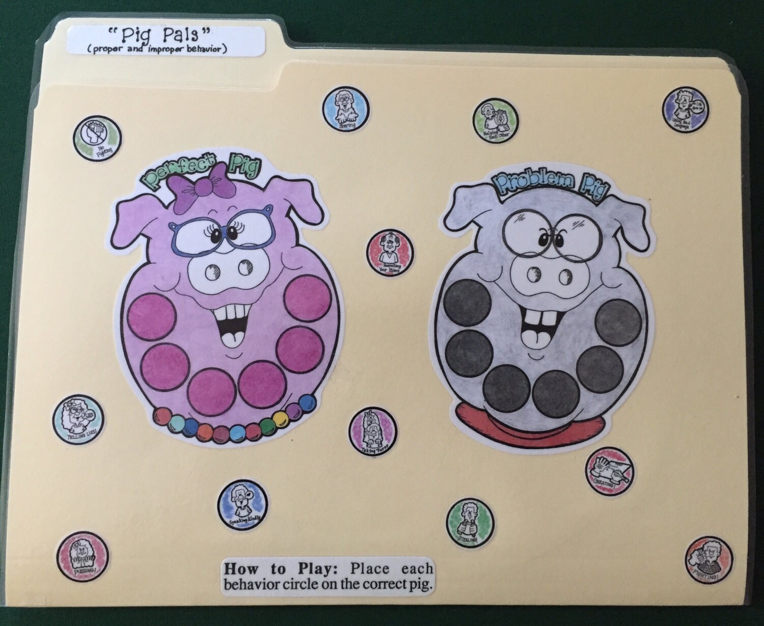 PIG PALS Behaviors: Good/Bad File Folder Game Ready to PIG PALS Behaviors: Good/Bad File Folder Game Ready to