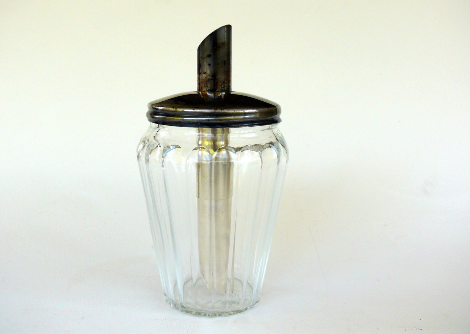 French Glass Sugar Dispenser, Retro Sugar Jar, Clear Glass Jar, Vintage ...