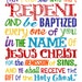 Acts 2:38. Repent and be Baptized. Bible Verse. Christian