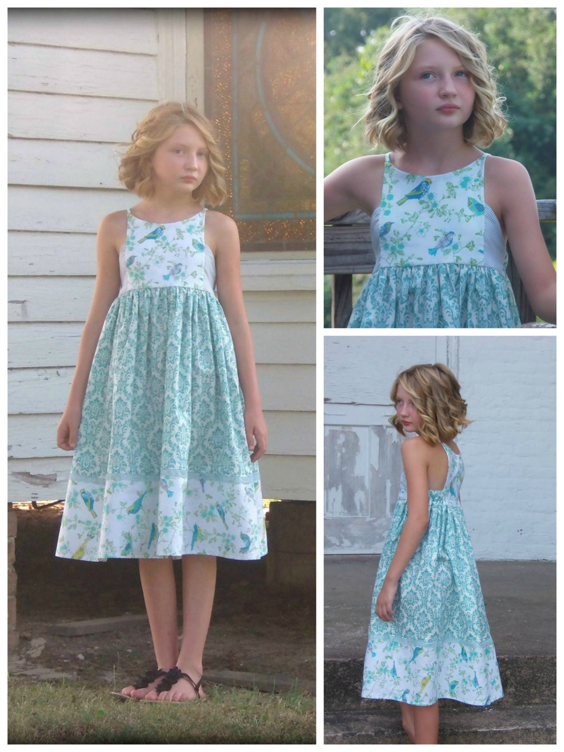 Hourglass Dress girls' summer dress PDF pattern
