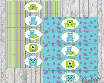 Monster inc labels | Etsy
