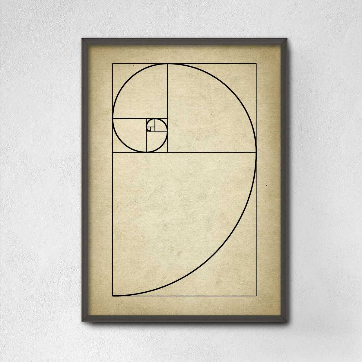 Fibonacci Spiral Wall Art Poster Mathematics Fibonacci