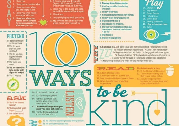 100 Ways to Be Kind to Your Child Print 18x24 by CreativeWithKids