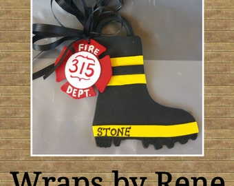 Items similar to Custom/Personalized Rear View Mirror Firefighter Car ...