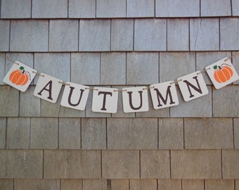 Happy Fall Burlap Banner Fall Bunting Fall by IchabodsImagination