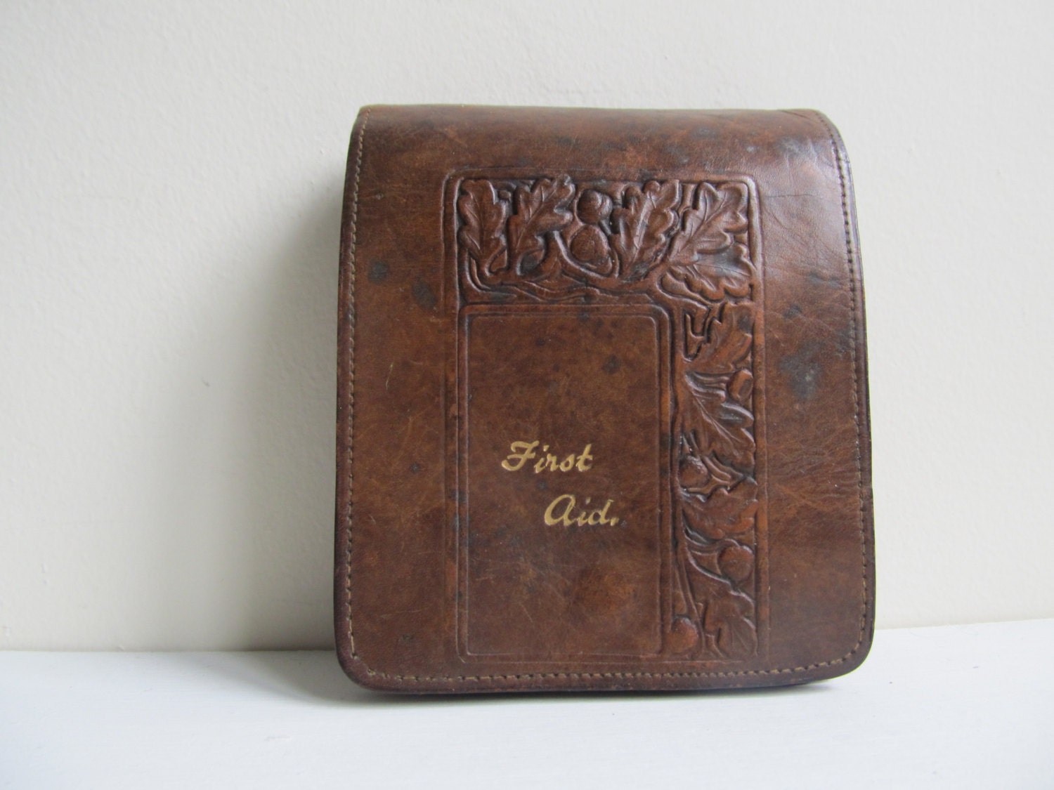 Vintage Leather first aid kit, travel medical kit sleeve, 1940s – 1950s ...