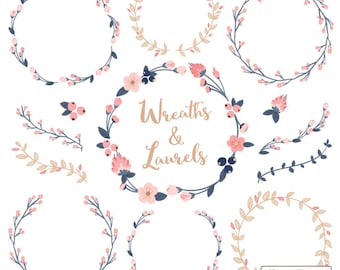 Premium Wedding Clipart & Vectors Navy And Blush Bicycle