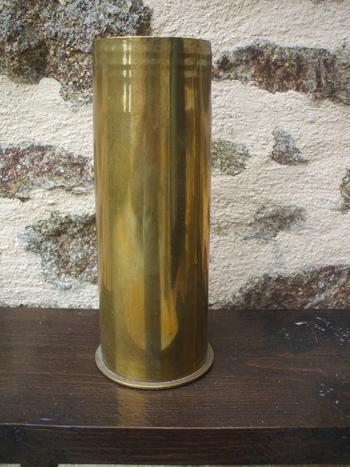 PRE WW1 Vintage Brass artillery shell 1910 by Mayennefinds