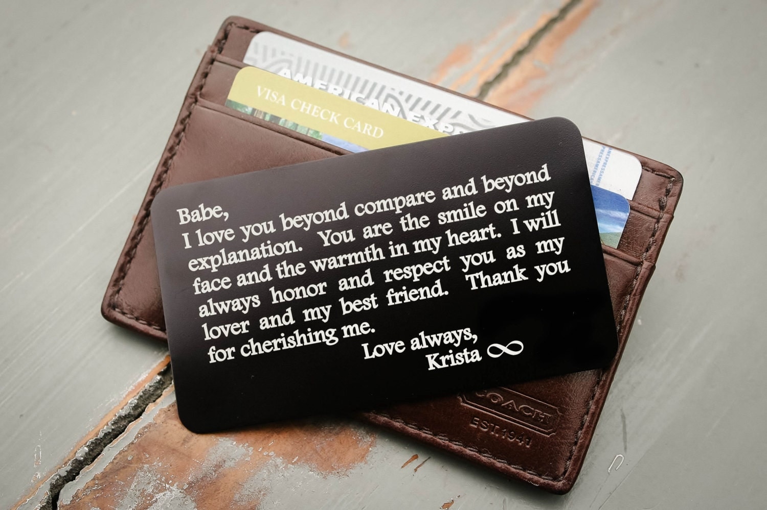 Personalized Wallet Card Metal Wallet Insert Custom Wallet