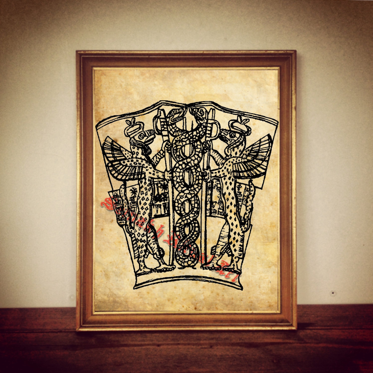 Ancient sumerian DNA print annunaki illustration babilonian