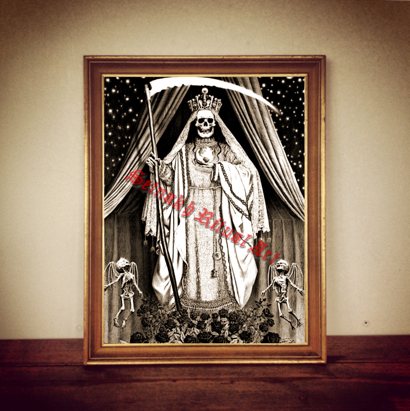 Santa Muerte print saint death poster magic by FraterSetnakh
