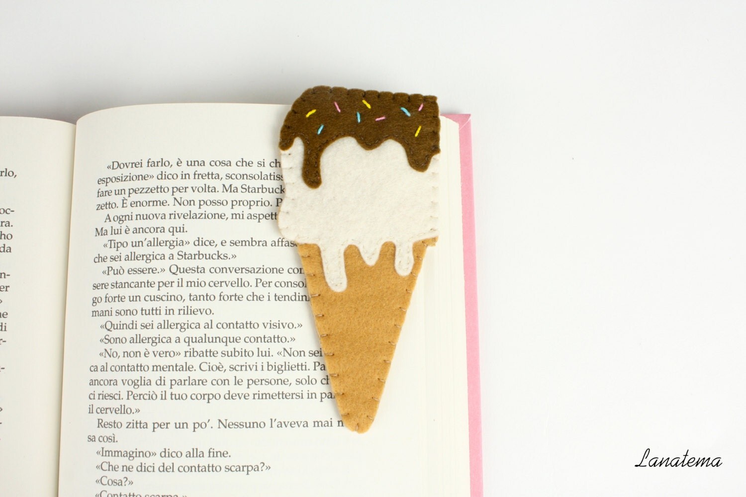 Ice cream cone bookmark sweet felt corner bookmark ice cream