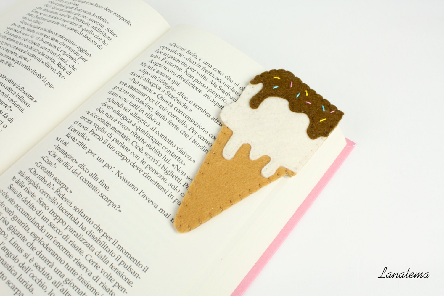 Ice cream cone bookmark sweet felt corner bookmark ice cream