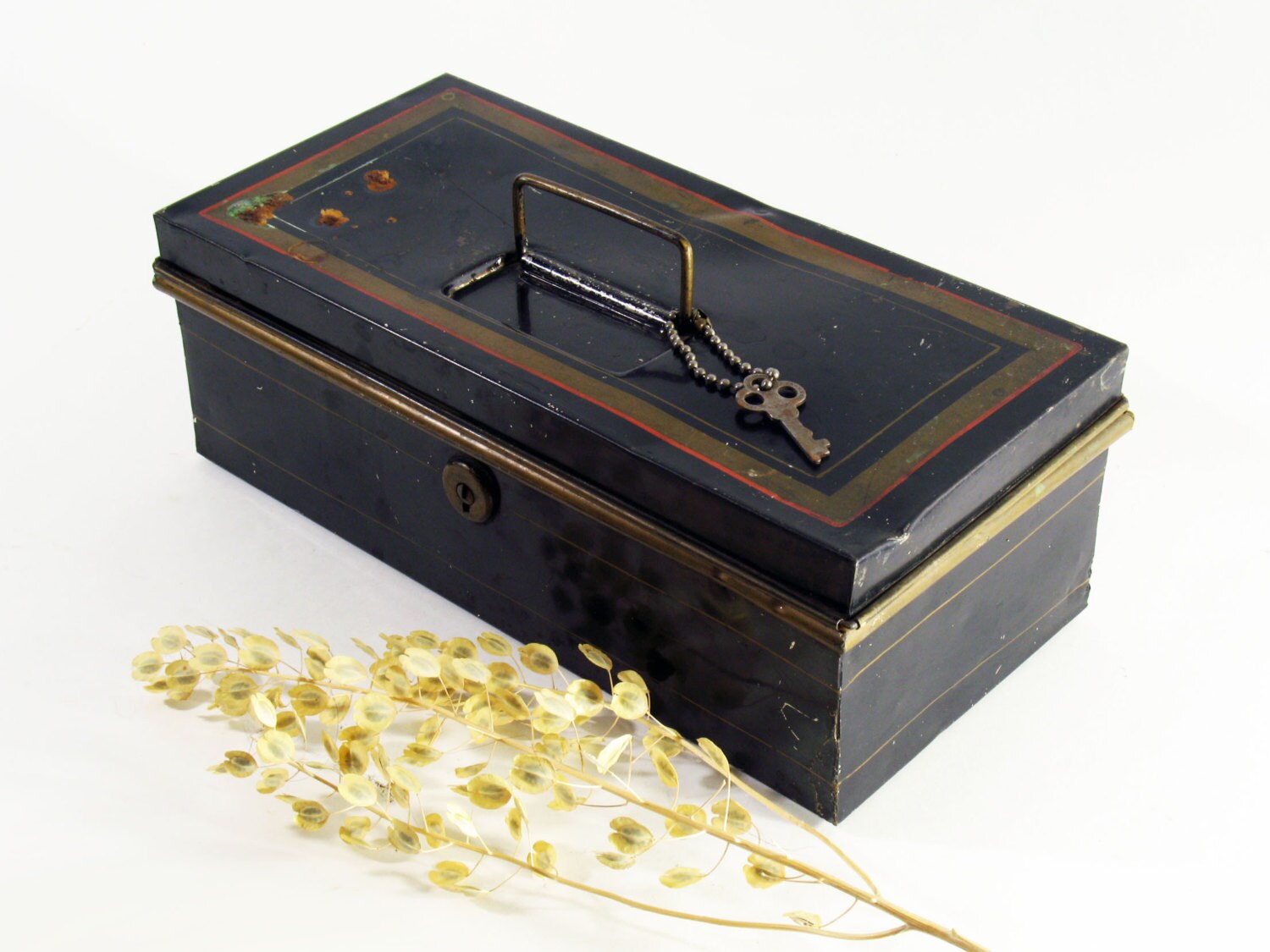 Metal Box, Storage, Black Gold, Vintage, Stash, Hiding, Security ...