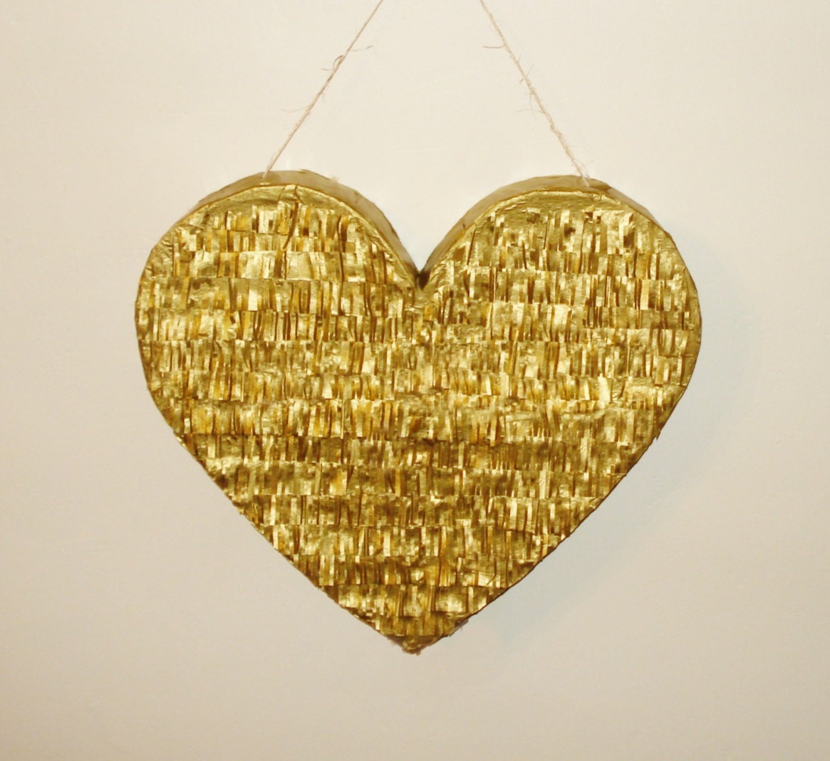 Gold Heart Pinata. wedding pinata. anniversary pinata.