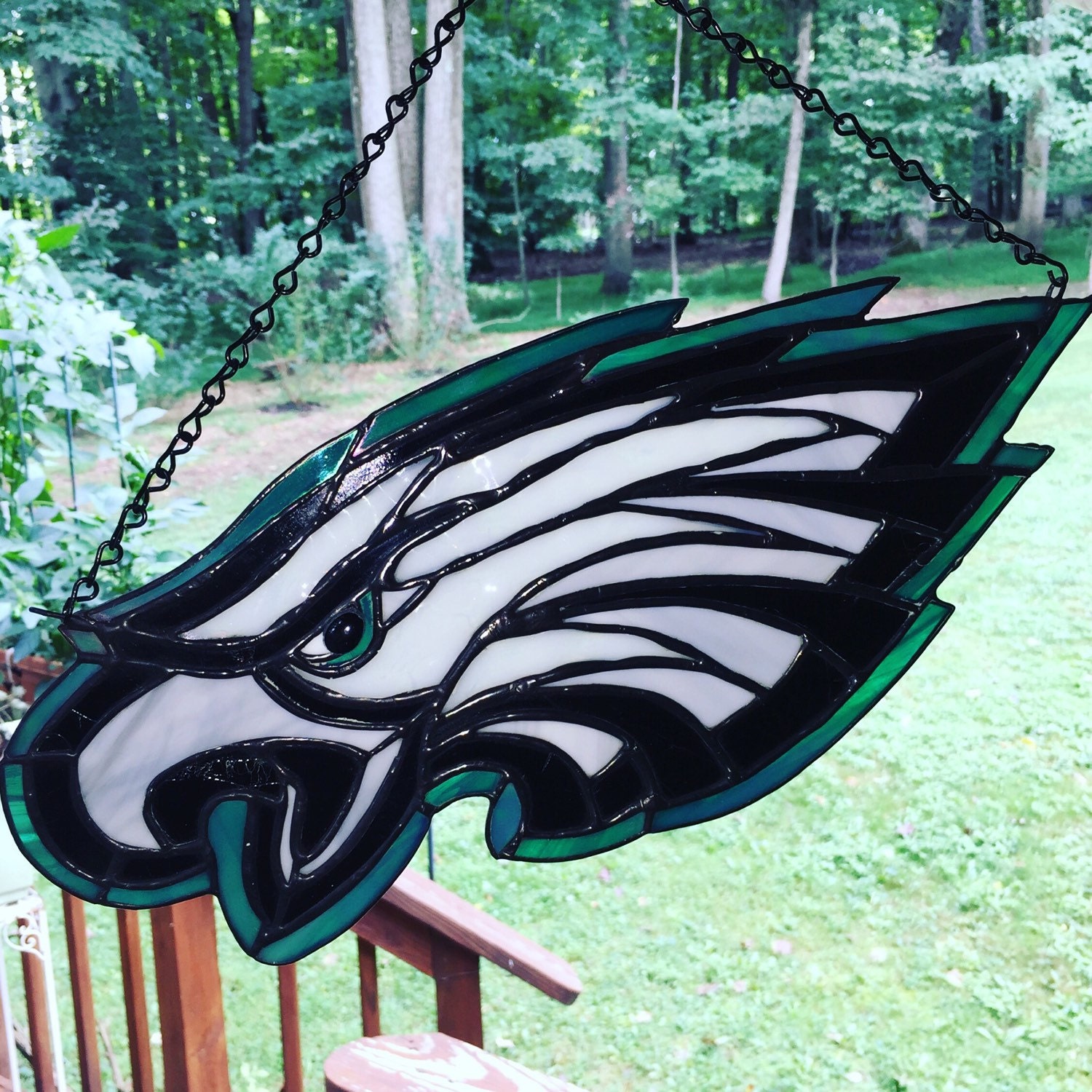 Philadelphia Eagles Stained Glass Eagle Sun by RainbowsInTheForest