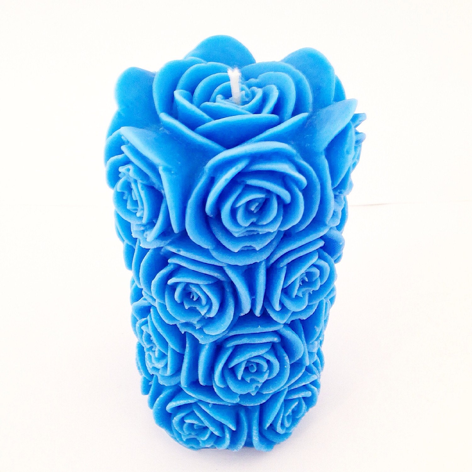 Large Pillar Candle Blue Pillar Candle Unscented Candle