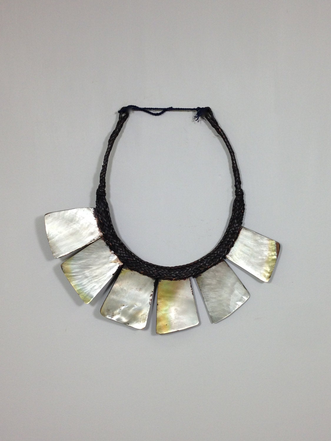 Philippine Ifugao Tribal Shell Necklace Rattan Handmade Tribal