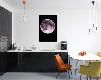 Giant Moon Poster Luna Moon Art Print Galaxy Nebula Star
