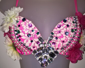 Fringe Rhinestone Festival Rave Bra by LightLoveDesigns on Etsy