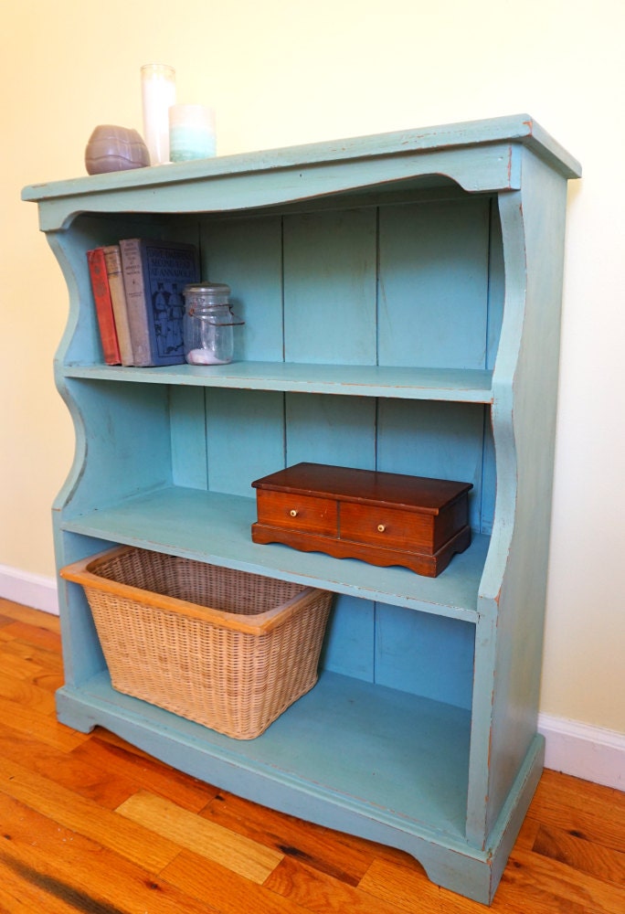 LABOR DAY SALE!! Vintage Hand Painted Shabby Chic Bookcase – Haute Juice