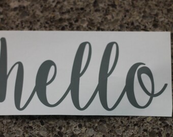 Hello wall decal | Etsy